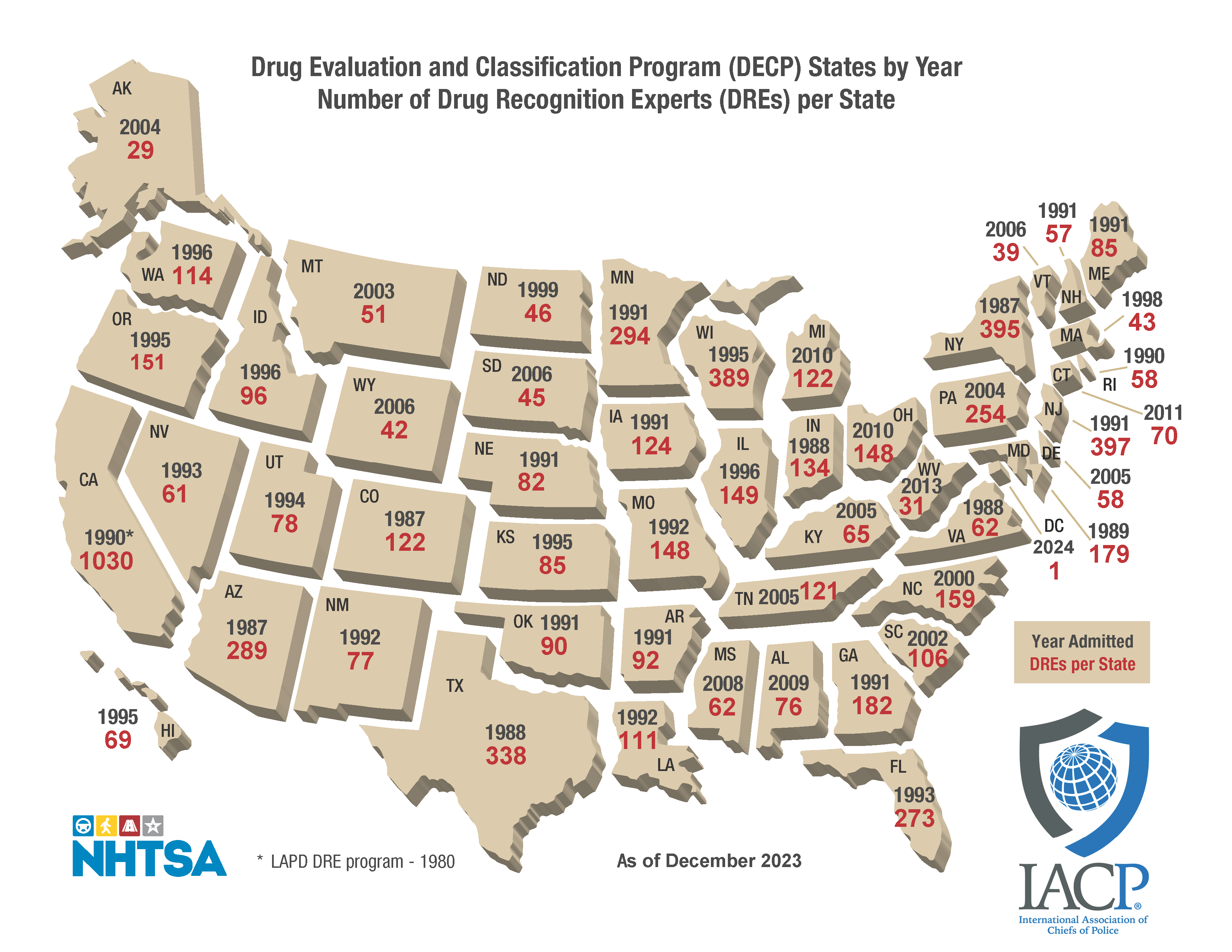 States and Countries with DREs | International Association of Chiefs of ...